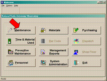 Click on the Maintenance button in the first MainSaverwindow.